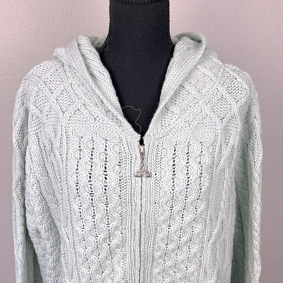 Aran Crafts | Sweaters | Aran Crafts Merino Wool Hooded Cardigan ...